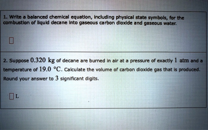 SOLVED: Write balanced chemical equation, including physical state ...
