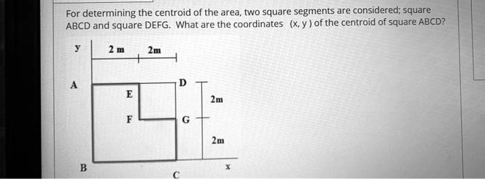 SOLVED: For determining the centroid of the area, two square segments are considered; square ...