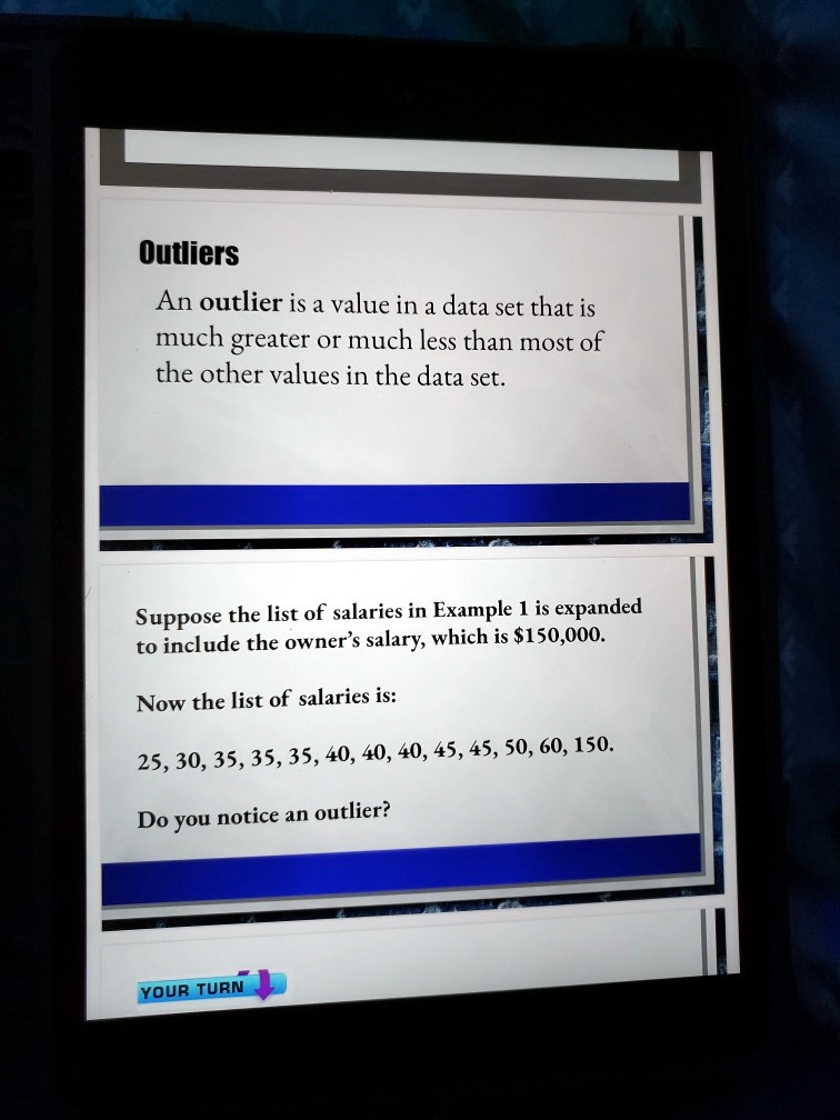 outliers an outlier is a value in a data set that is much greater or ...