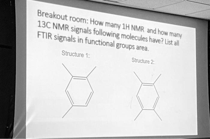 SOLVED: Breakout ' room: 13C How = NMR many signals - 1H NMR following and how FTIR signals in ...
