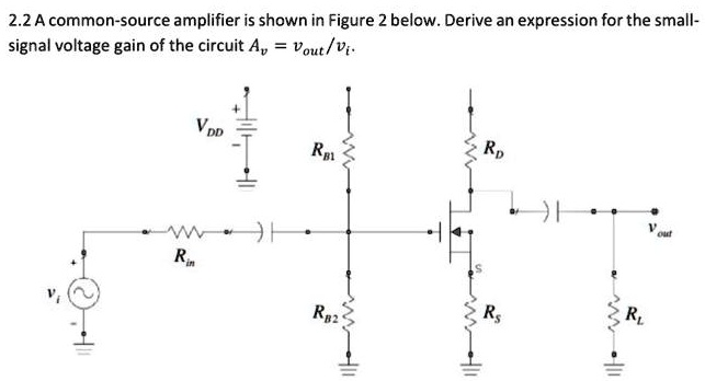 VIDEO solution: 2.2 A common-source amplifier is shown in Figure 2 below. Derive an expression ...