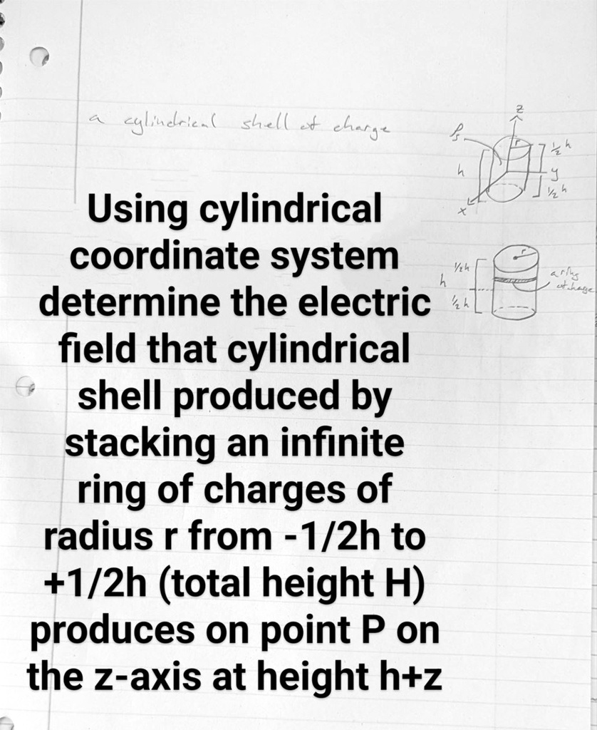 SOLVED: Text: cylindrical shell of charge Using the cylindrical ...