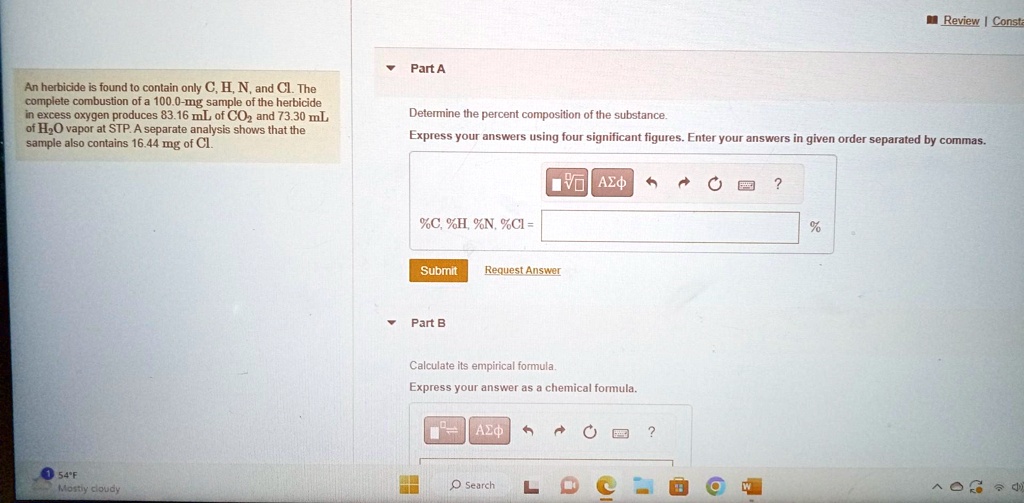 SOLVED: Texts: Review I Const Part A An herbicide is found to contain ... SOLVED: Texts: Review I Const Part A An herbicide is found to contain ...