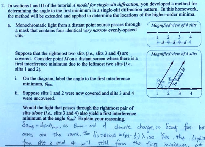 in sections and ii of the tutorial model for single slit diffraction you developed method for ...