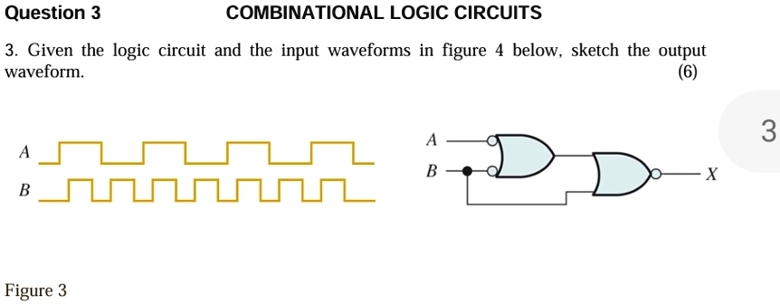 Question 3 Combinational Logic Circuits 3 Given The Logic Circuit And The Input Waveforms In
