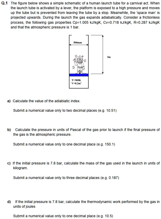 q1 the figure below shows a simple schematic of a human launch tube for ...