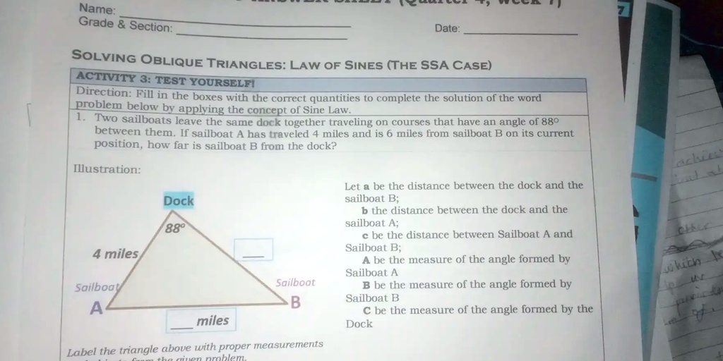 7 owen grade section aied solving oblique triangles law of sines the ...