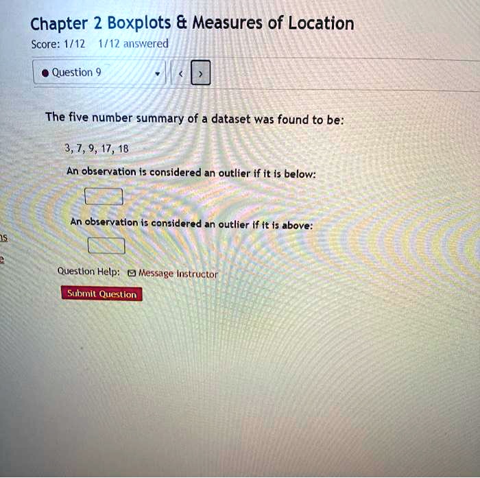 Chapter 2 Boxplots Measures Of Location Score 112 112 Answered Question