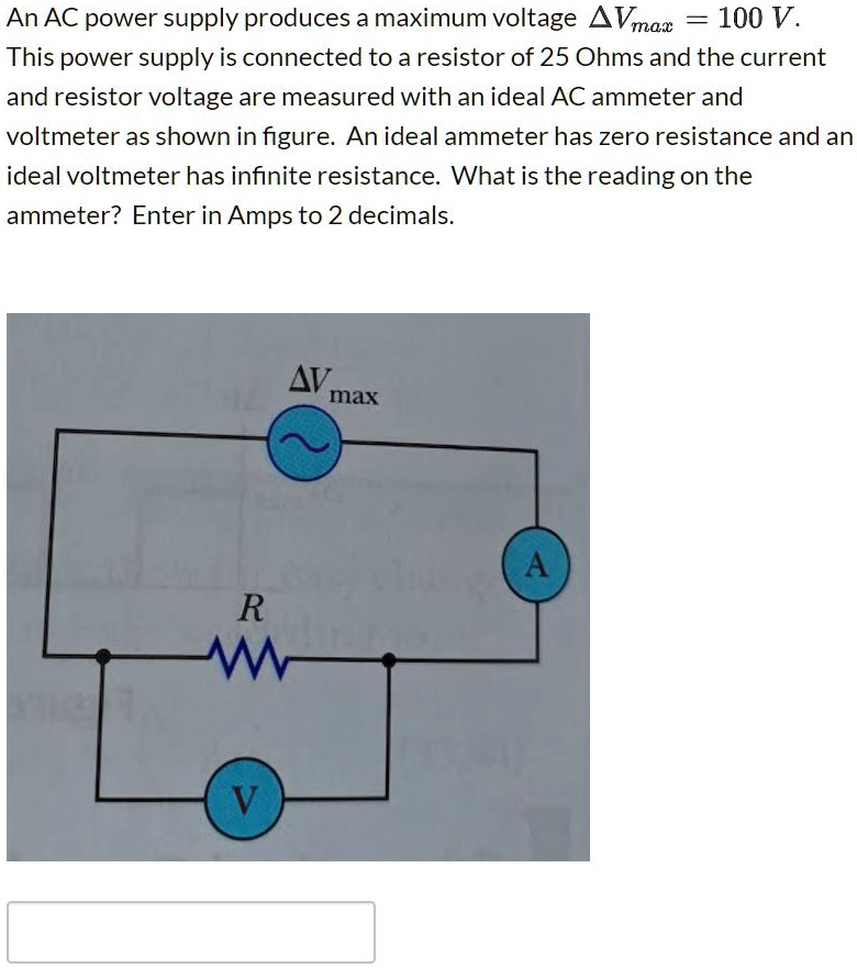 an ac power supply produces a maximum voltage vmar 100 v this power ...