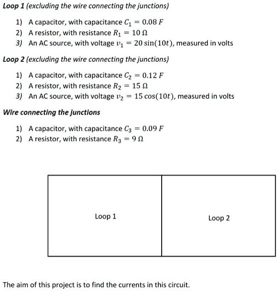 SOLVED: Statement of problem: The above circuit consist of two loops ...