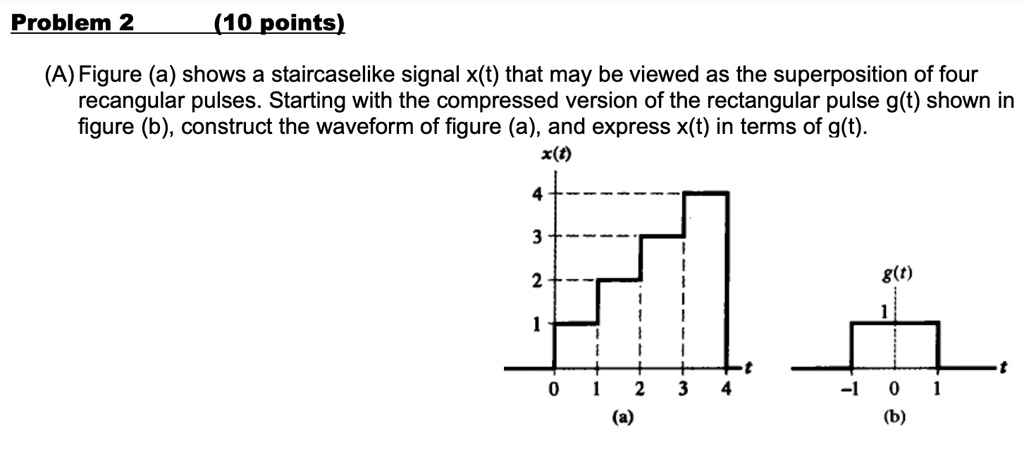 Problem 2 (10 points) (A) Figure (a) shows a staircase-like signal x(t ...