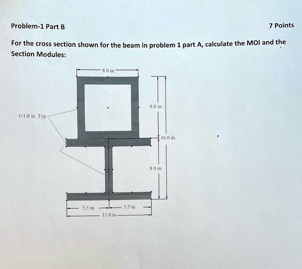 SOLVED: Problem-1 Part B 7 Points For the cross section shown for the ...