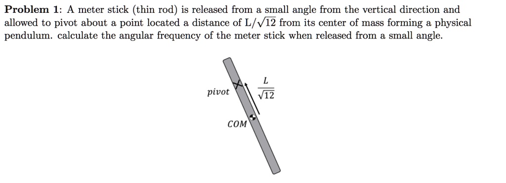 SOLVED: Problem 1: A meter stick (thin rod) is released from small ...