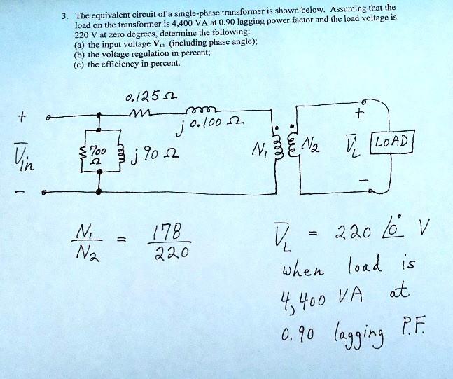 SOLVED: 3.The equivalent circuit of a single-phase transformer is shown ...