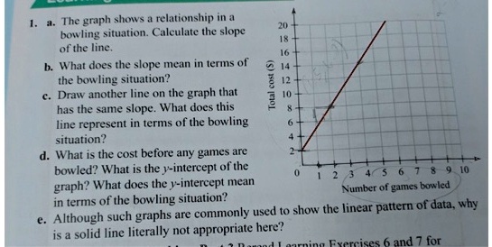[GET ANSWER] the graph shows relationship in a bowling situation ...