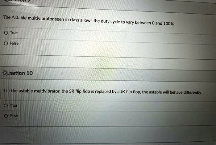 SOLVED: The astable multivibrator seen in class allows the duty cycle ...