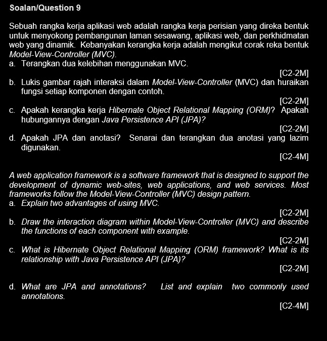 SOLVED: Question 9 A web application framework is a software framework ...