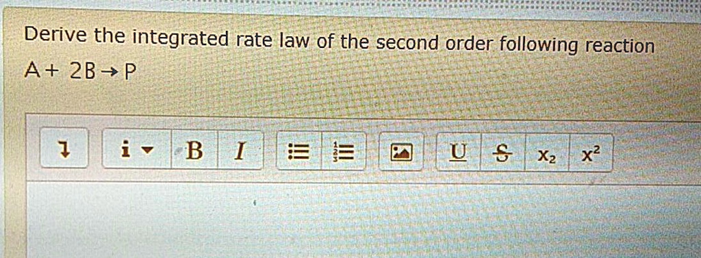 SOLVED:Derive the integrated rate law of the second order following ...