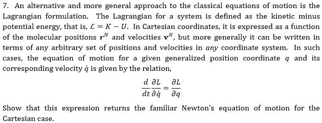 SOLVED: An alternative and more general approach to the classical ...