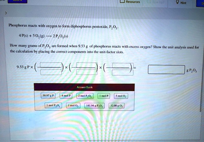 VIDEO solution: Phosphorus reacts with oxygen to form diphosphorus ...