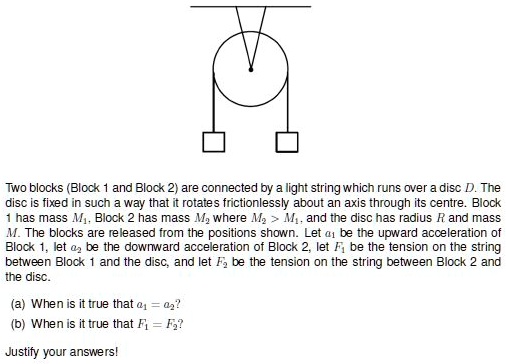 two blocks block and block are connected by iignt string which runs ...