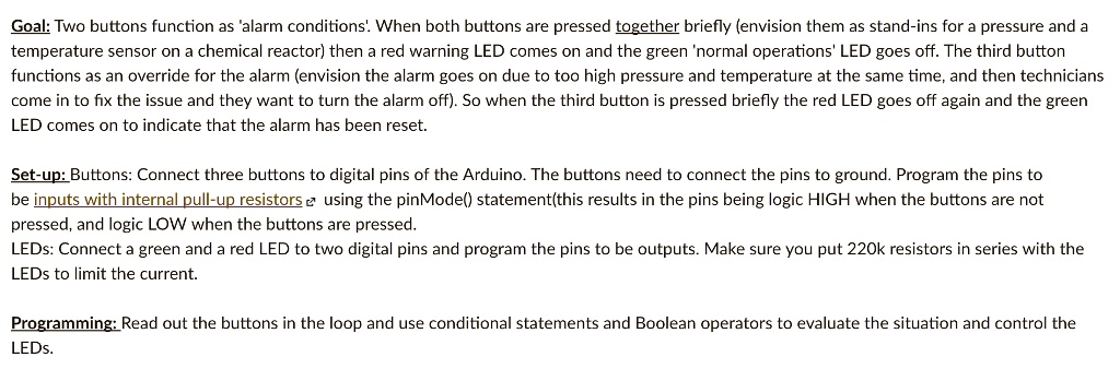 Solved Using An Arduino Uno Please Create A C Program And Build The Circuit Schematic For The