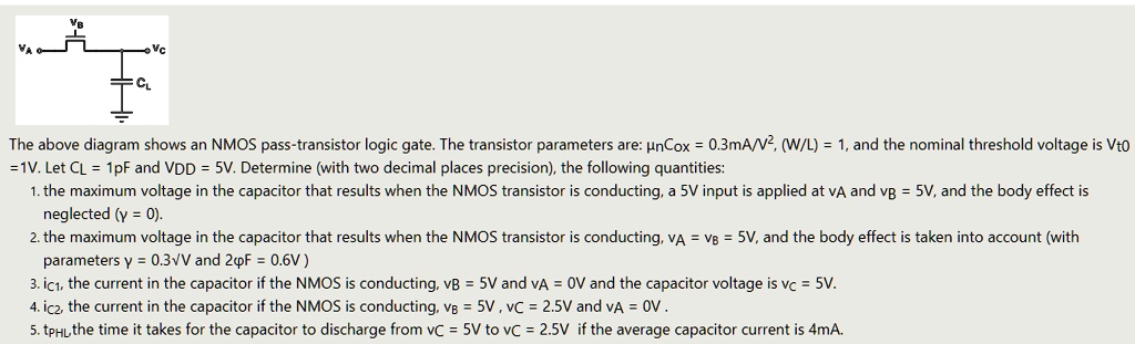 the above diagram shows an nmos pass transistor logic gate the ...
