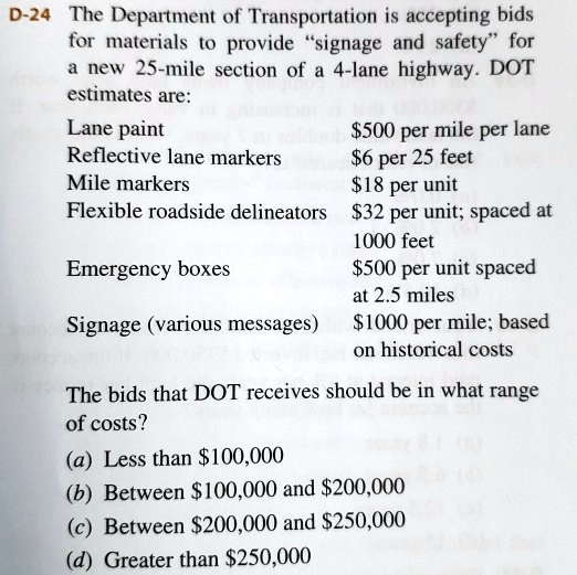 D-24 The Department of Transportation is accepting bids for materials ...