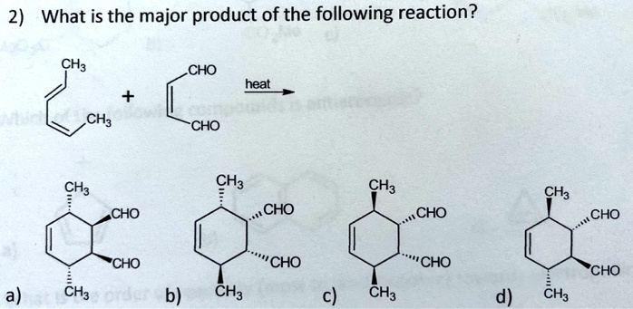 SOLVED: 2) What is the major product of the following reaction? CH3 CHO ...