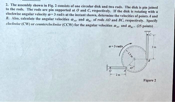 VIDEO solution: The assembly shown in Fig: 2 consists of one circular disk and two rods. The ...