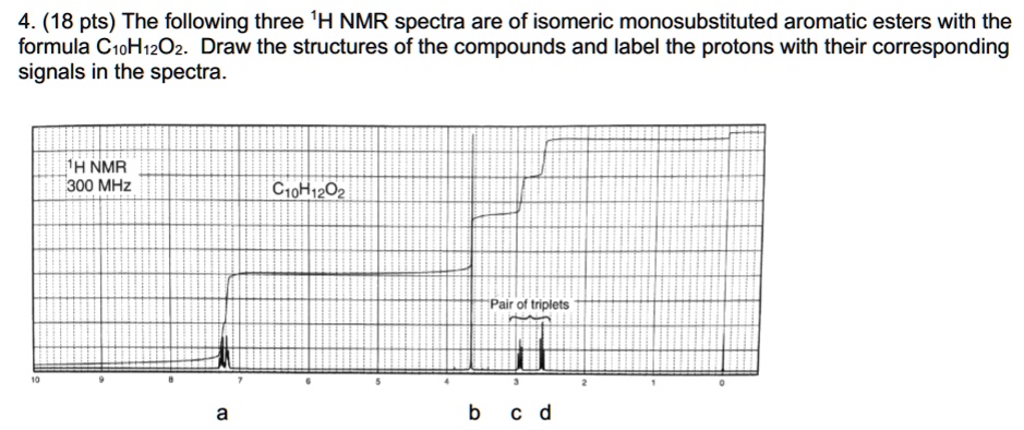4. (18 pts) The following three ^1H NMR spectra are of isomeric ...