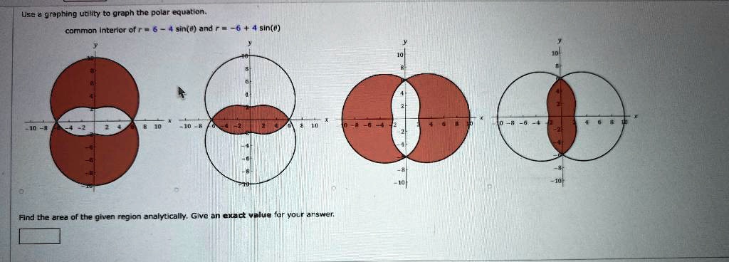 SOLVED: Use a graphing utility to graph the polar equation: common Interior for r = sin(Î¸) and ...