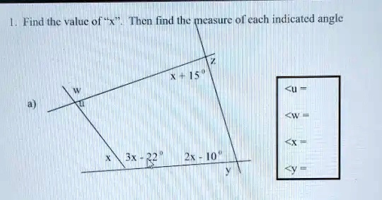 SOLVED: Find thc valuc of-" Then find the measure ol cach indicated angle