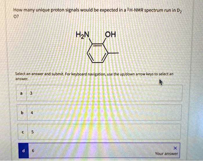 How many unique proton signals would be expected in a 1H-NMR spectrum ...