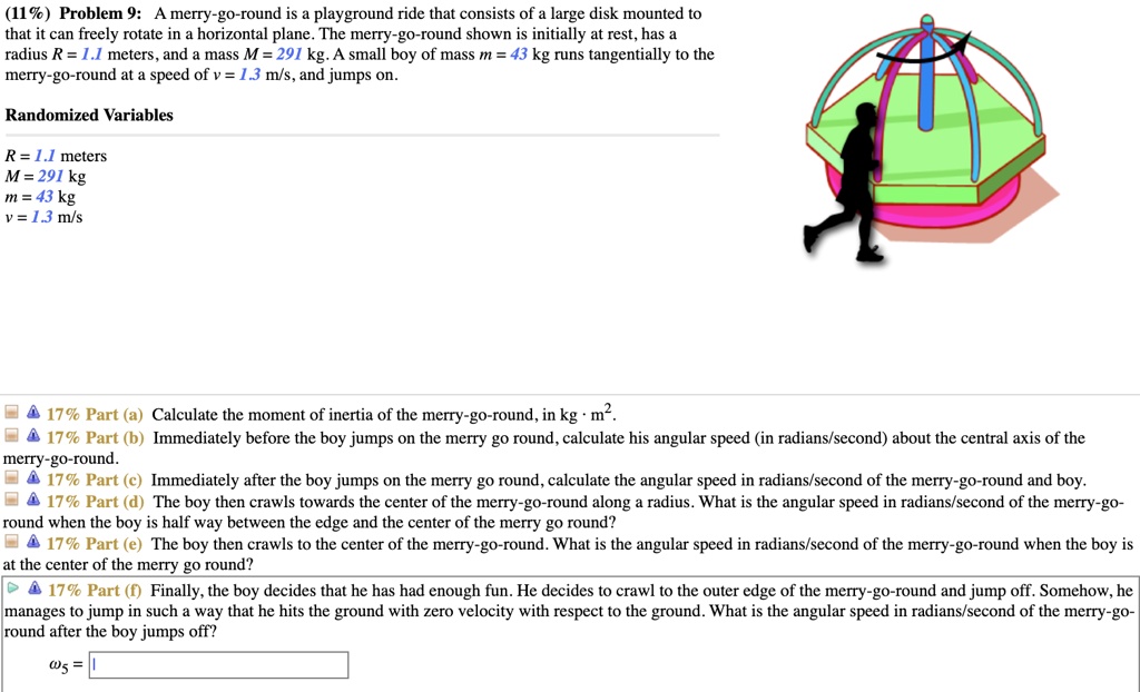 11 problem 9 a merry go round is playground ride that consists of large ...