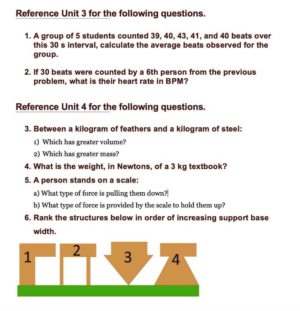 reference unit 3 for the following questions 1a group of 5 students ...