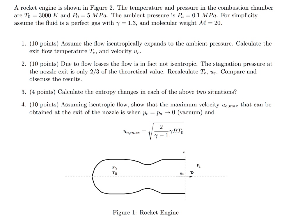 please show all equations and steps a rocket engine is shown in figure ...