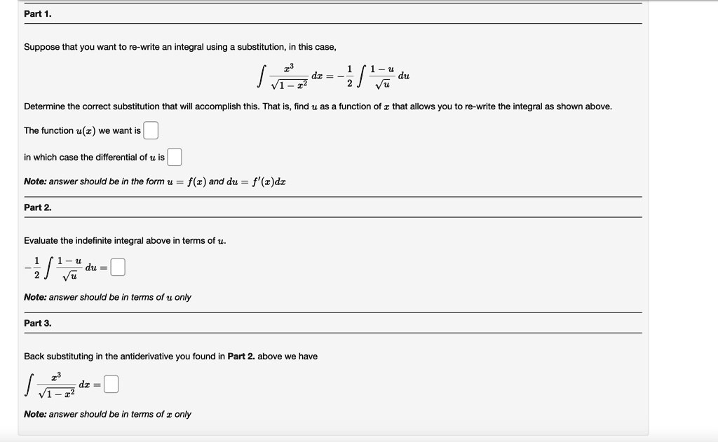 Part 1. Suppose that you want to re-write an integral using a ...