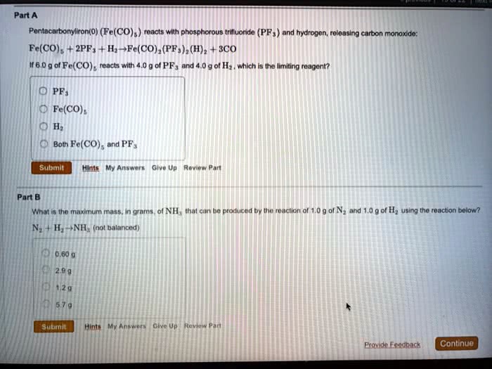 SOLVED: Pentacarbonyliron(0) (Fe(CO)5) reacts with phosphorus ...