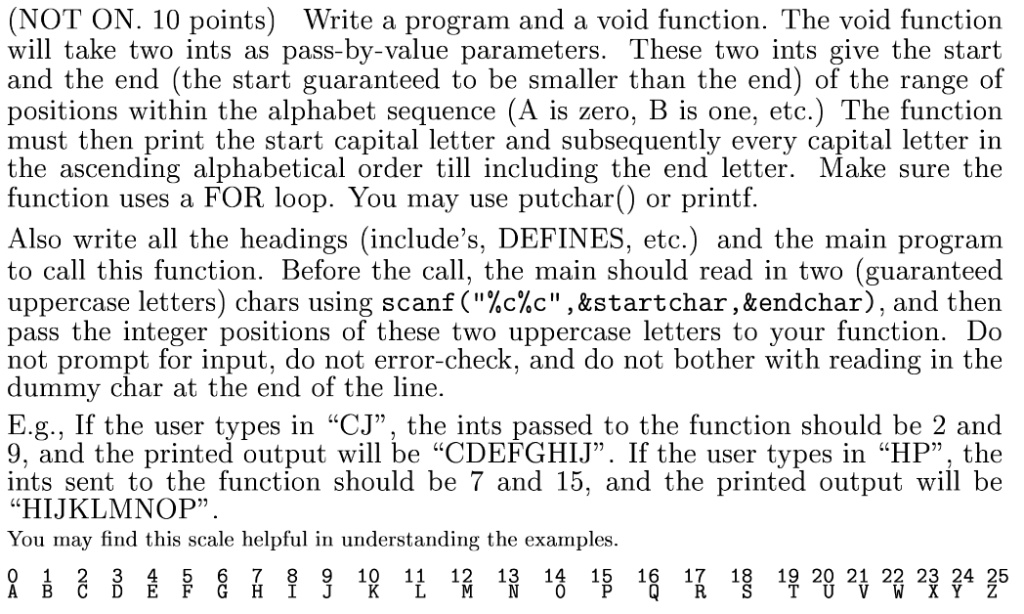 Solved C Not On10 Points Write A Program And A Void Function The Void Function Should