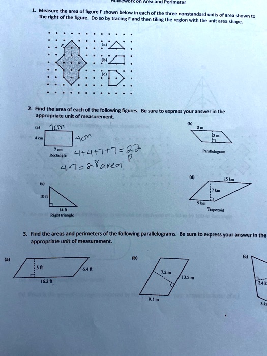 Measure the area of the figure shown below. The figure is a nonstandard ...