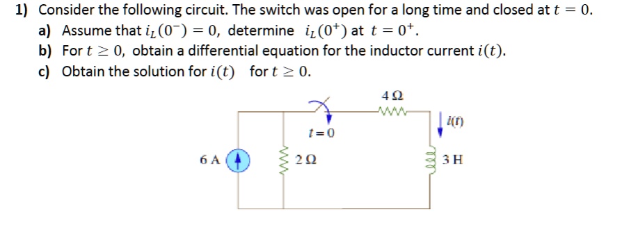 1) Consider the following circuit. The switch was open for a long time ...