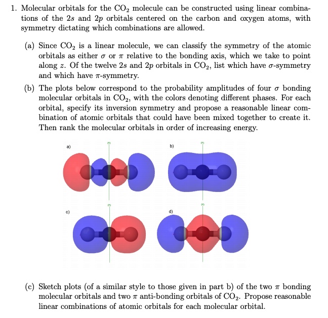 Solved Molecular Orbitals For The Co Molecule Can Be Constructed Using Linear Combinations Of