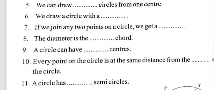 SOLVED: 5. We can draw circles from one center. 6. We draw a circle ...
