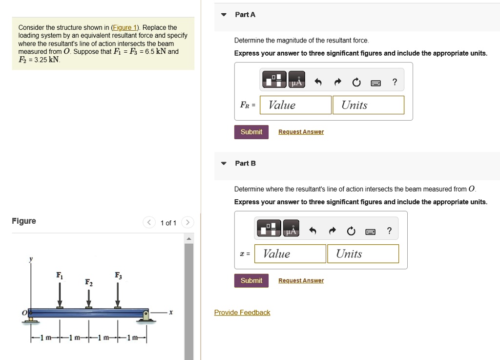 part a consider the structure shown in figure 1 replace the loading system by an equivalent ...