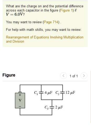 SOLVED: What are the charge on and the potential difference across each ...