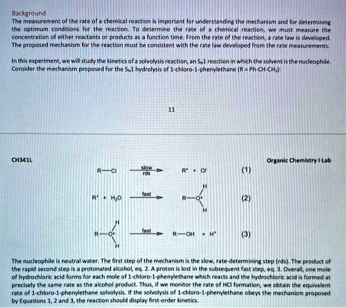 SOLVED: Background: The measurement of the rate of chemical reactions ...