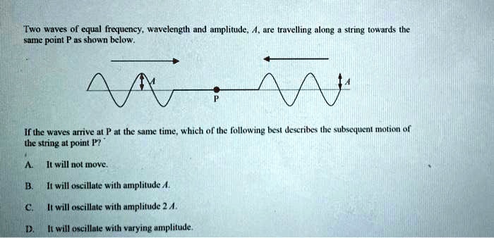 SOLVED: Two waves of equal frequency, wavelength, and amplitude are ...