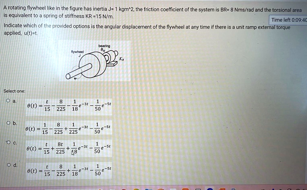 SOLVED: A rotating flywheel like in the figure has inertia J=1kgm ...