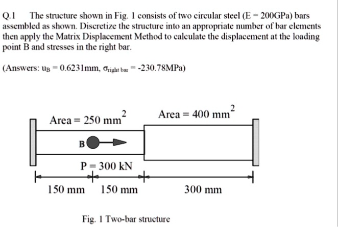 Q.1 The structure shown in Fig. 1 consists of two circular steel (E ...